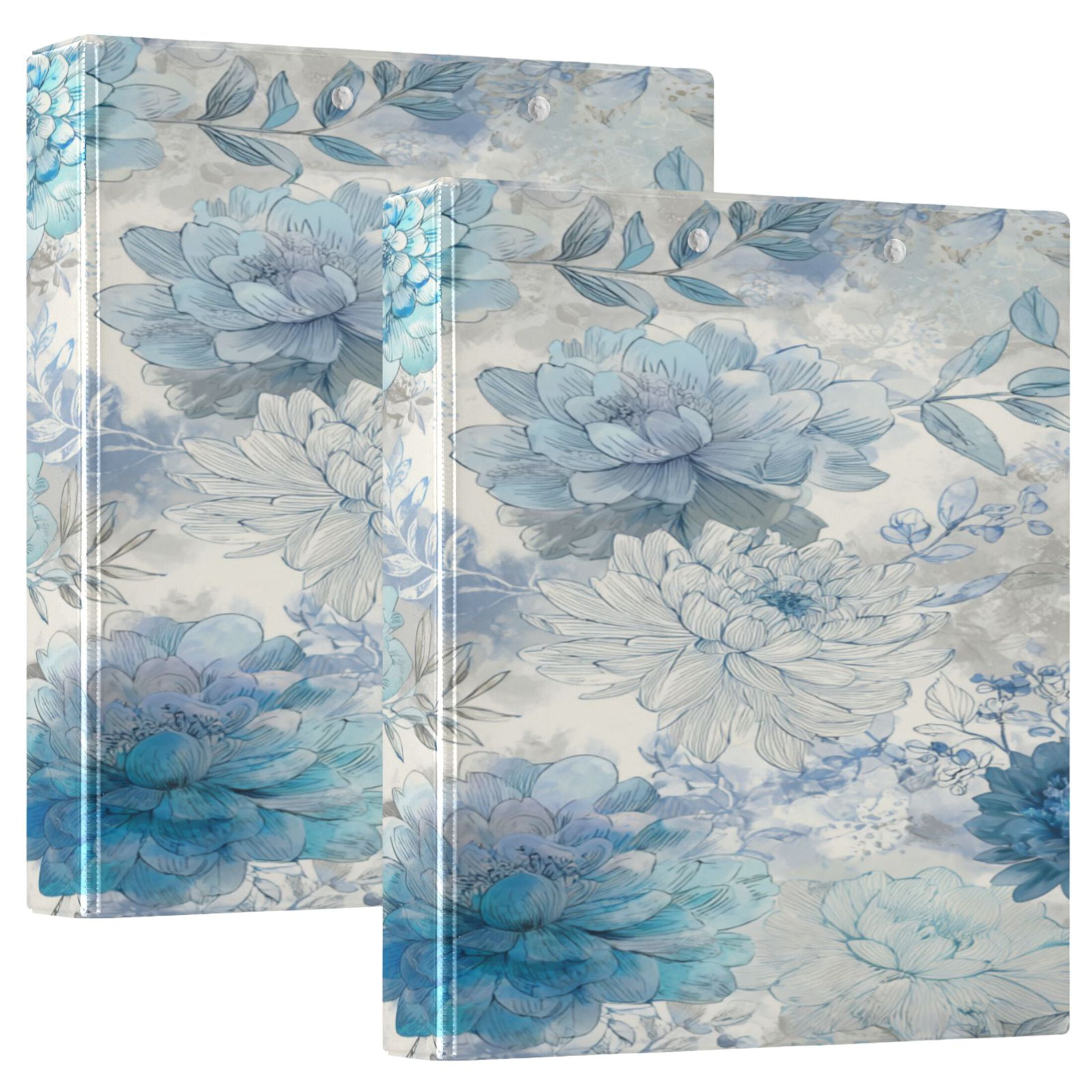 3 Ring Binder 1.5 inch Round Rings with Interior Pockets Binders Organizer Office School 2Pack ...