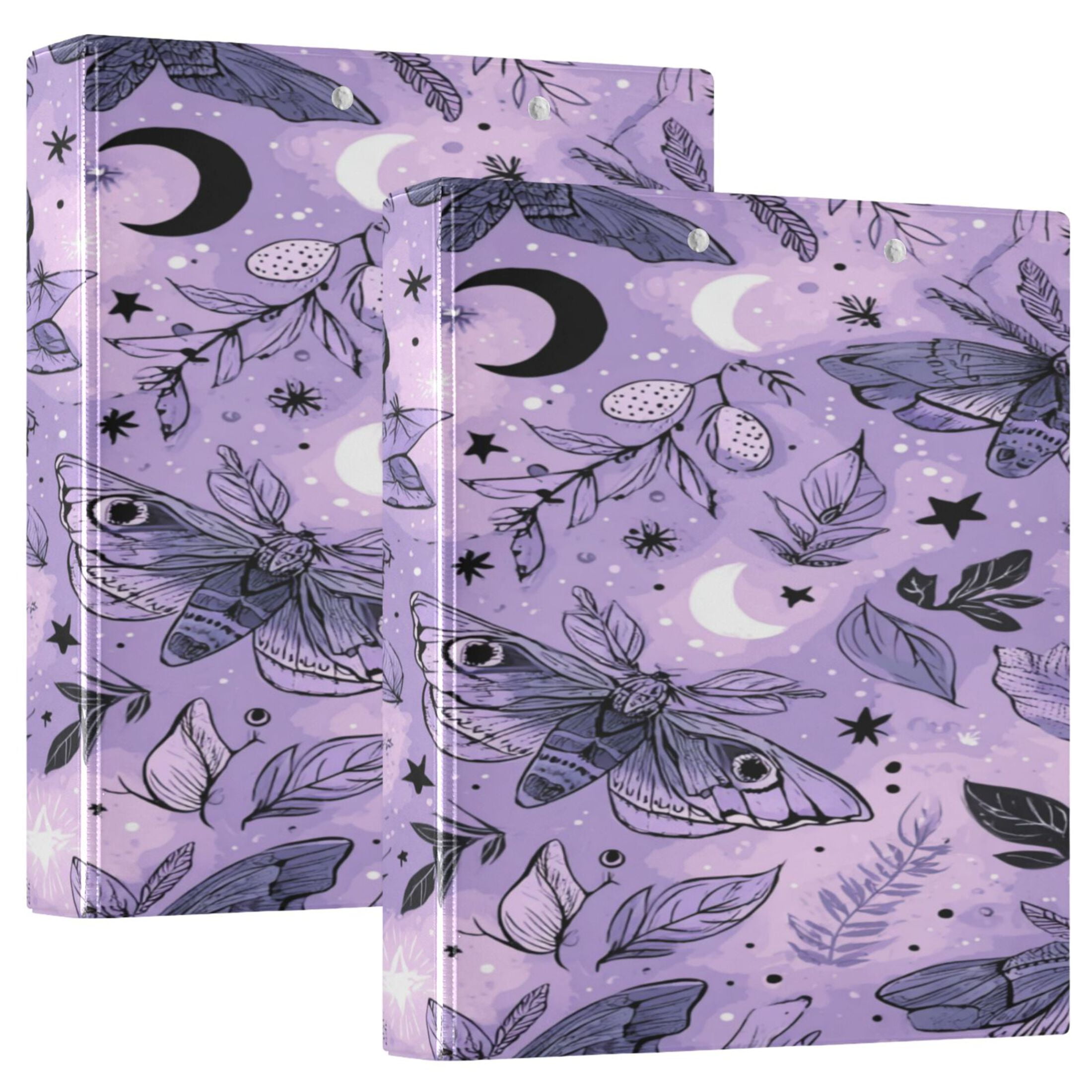 3 Ring Binder 1.5 inch Round Rings with Interior Pockets Binders Organizer Office School 2Pack ...