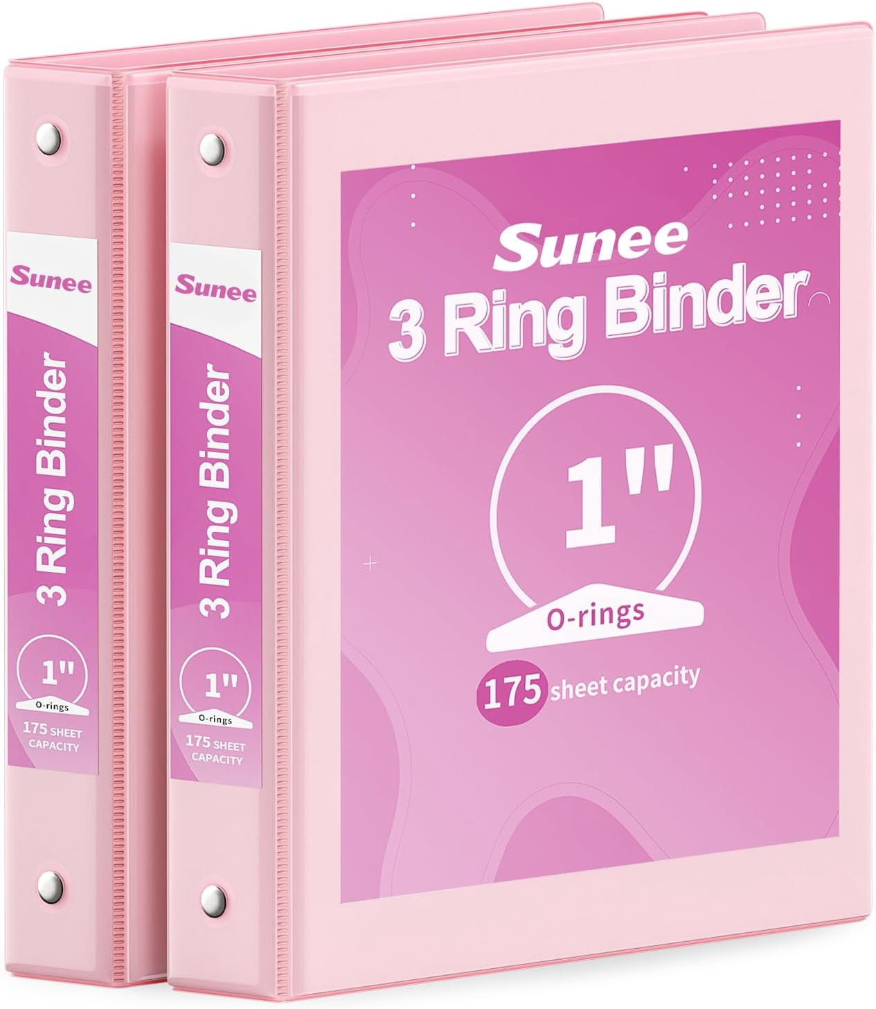 3 Ring Binder 1 Inch 2 Pack, Clear View Binder Three Ring PVC-Free (Fit ...
