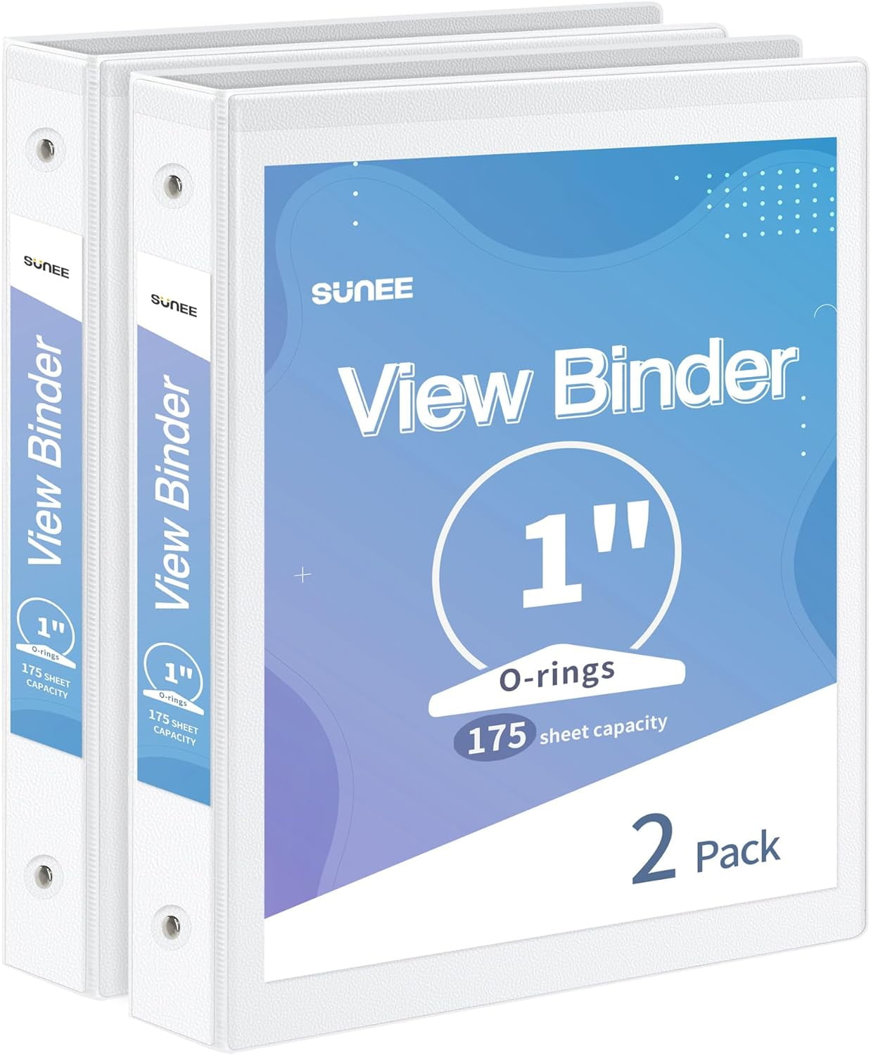 3 Ring Binder 1 Inch 2 Pack, Clear View Binder Three Ring PVC-Free (Fit ...