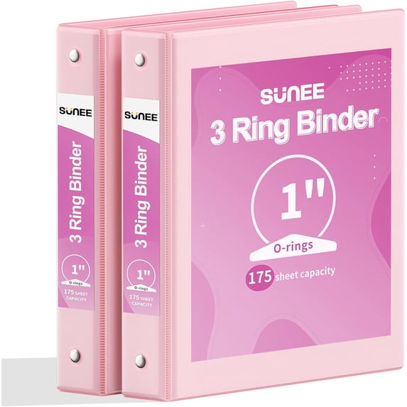 3 Ring Binder 1 Inch 2 Pack, Clear View Three PVC-Free (Fit 8.5x11 ...