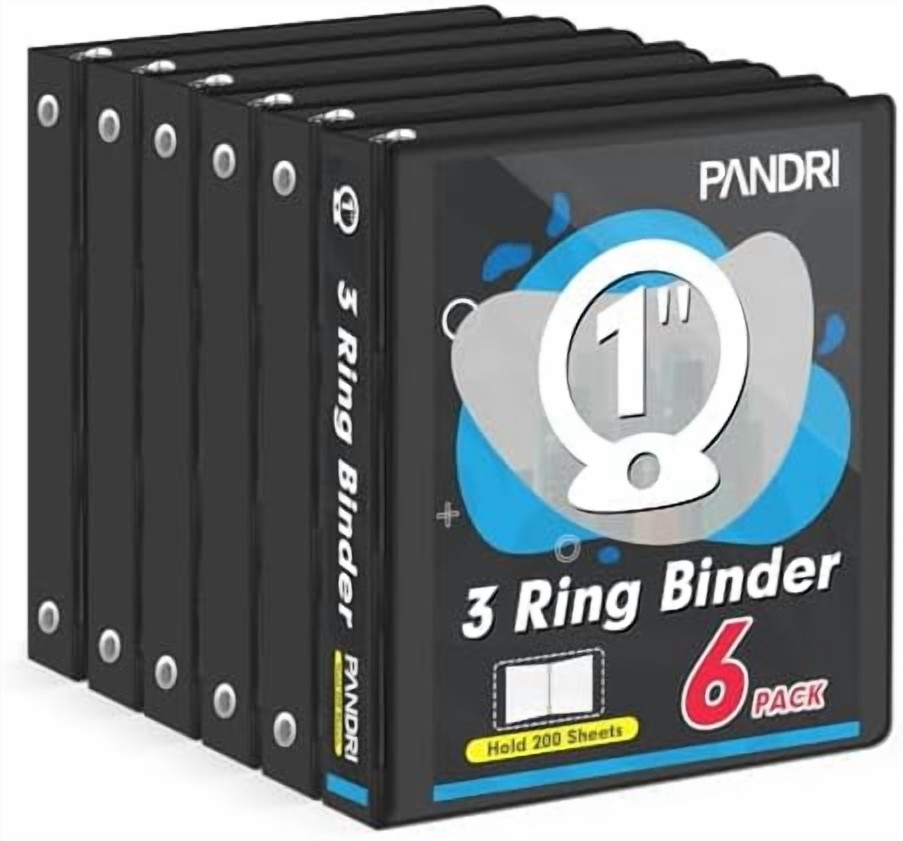 3 Ring Binder 1 Inch, 6 Pack 1-Inch Binder Fits Letter Size 8.5'' x 11 ...
