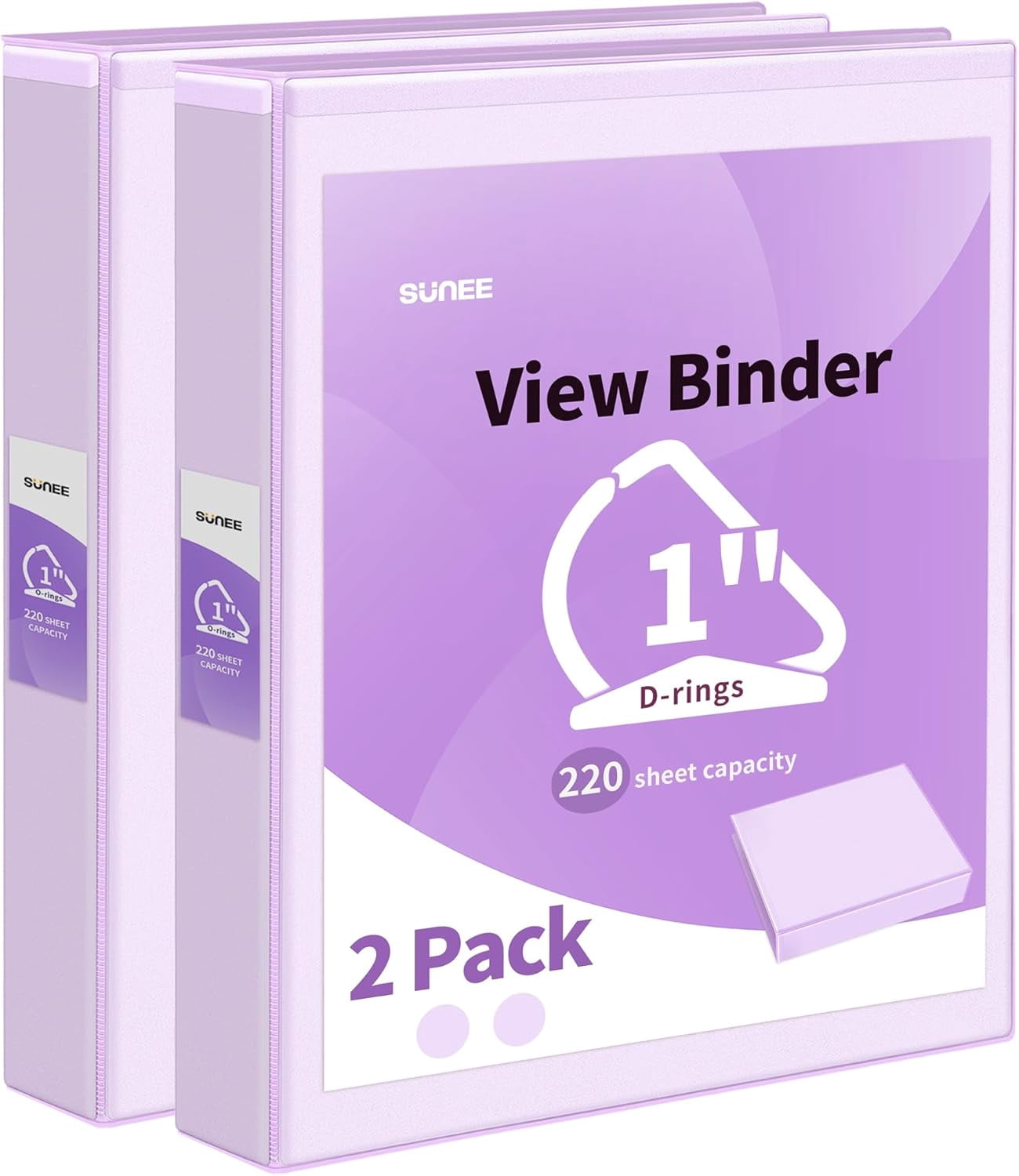 3 Ring Binder 1 Inch D Ring, Clear View Binder Three Ring PVC-Free (Fit ...
