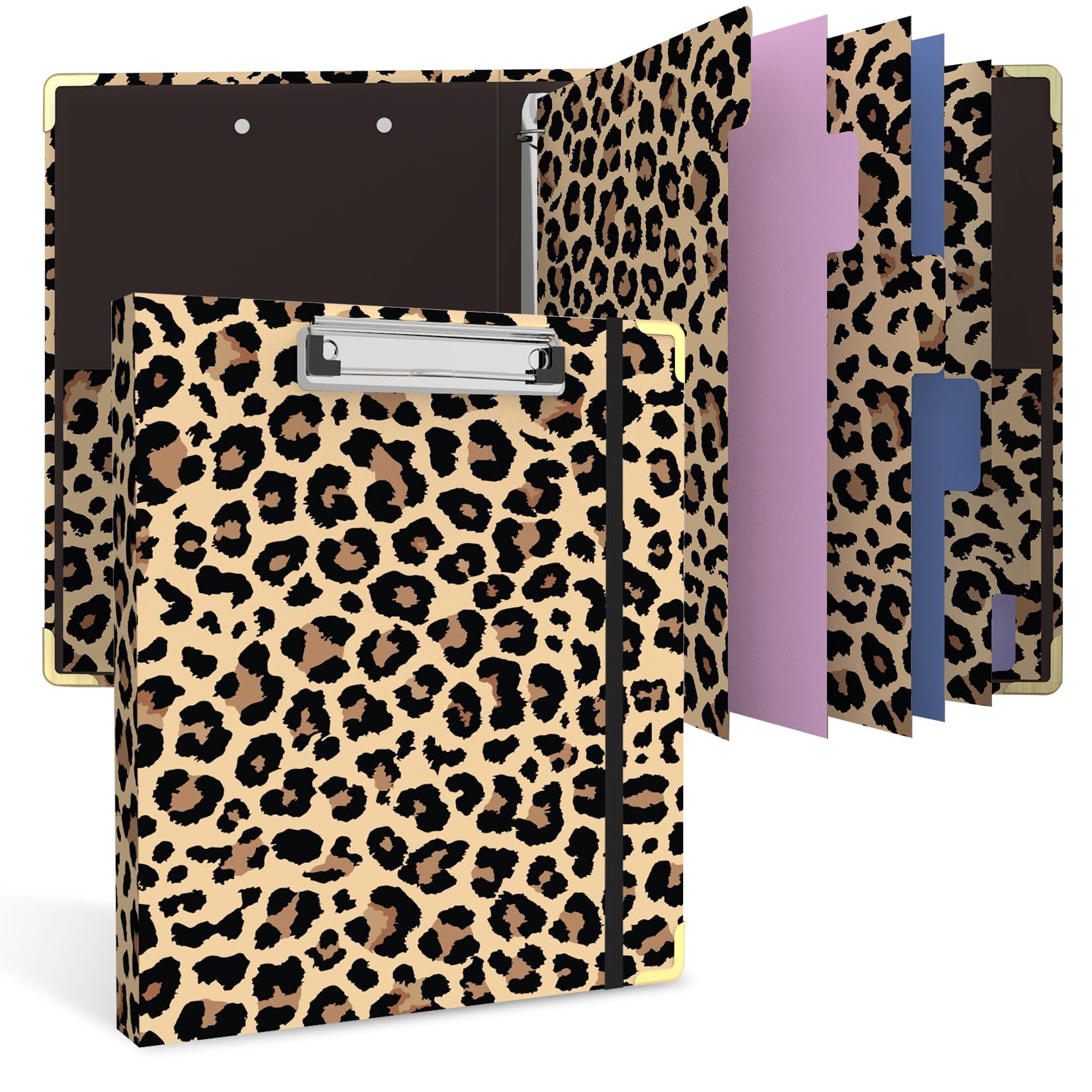 3 Ring Binder 1 Inch Round Ring Binder with 6 Tab Dividers，2 Interior ...
