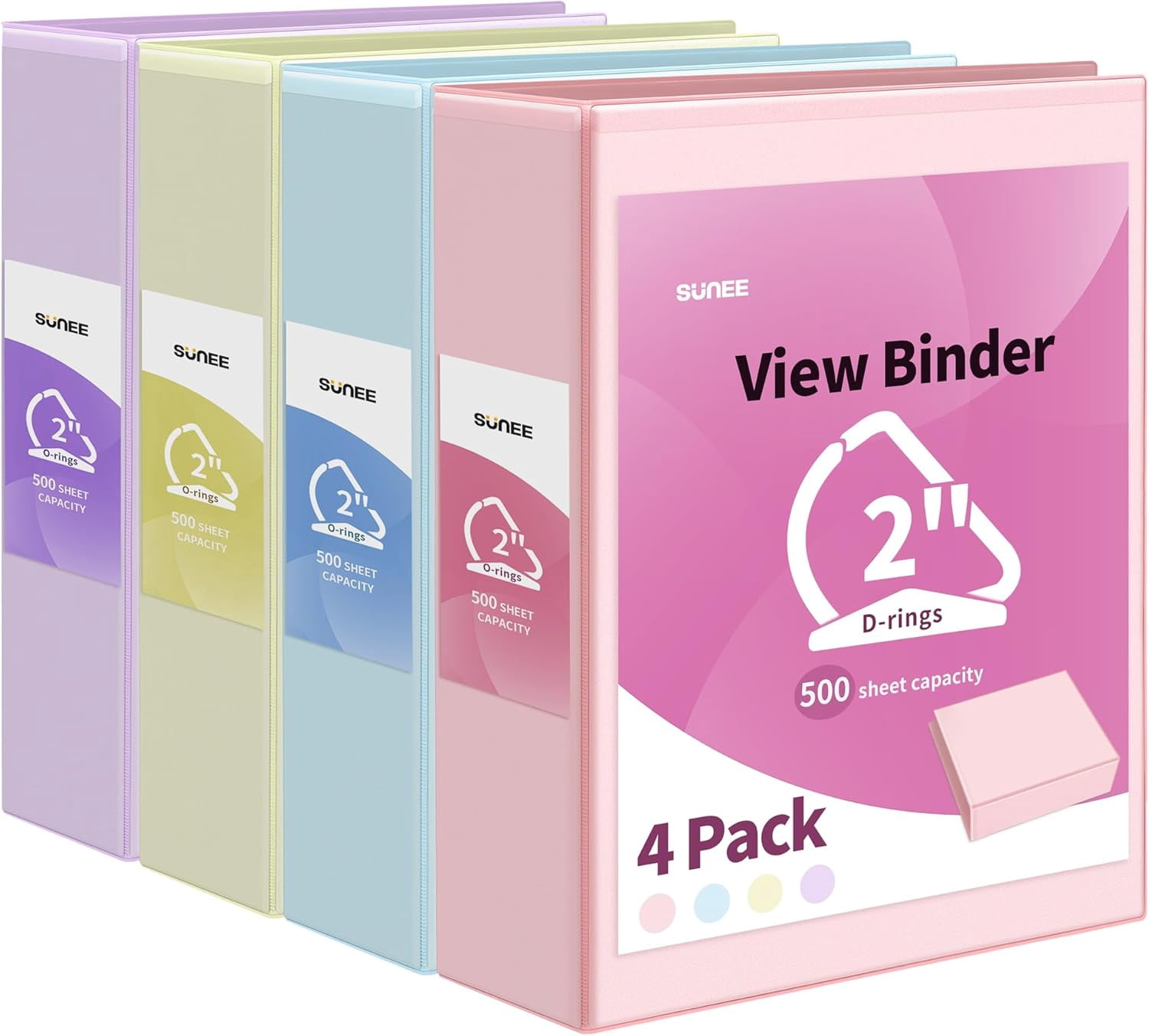 3 Ring Binder 2 Inch, Clear View Binder Three Ring PVC-Free (Fit 8.5x11 ...