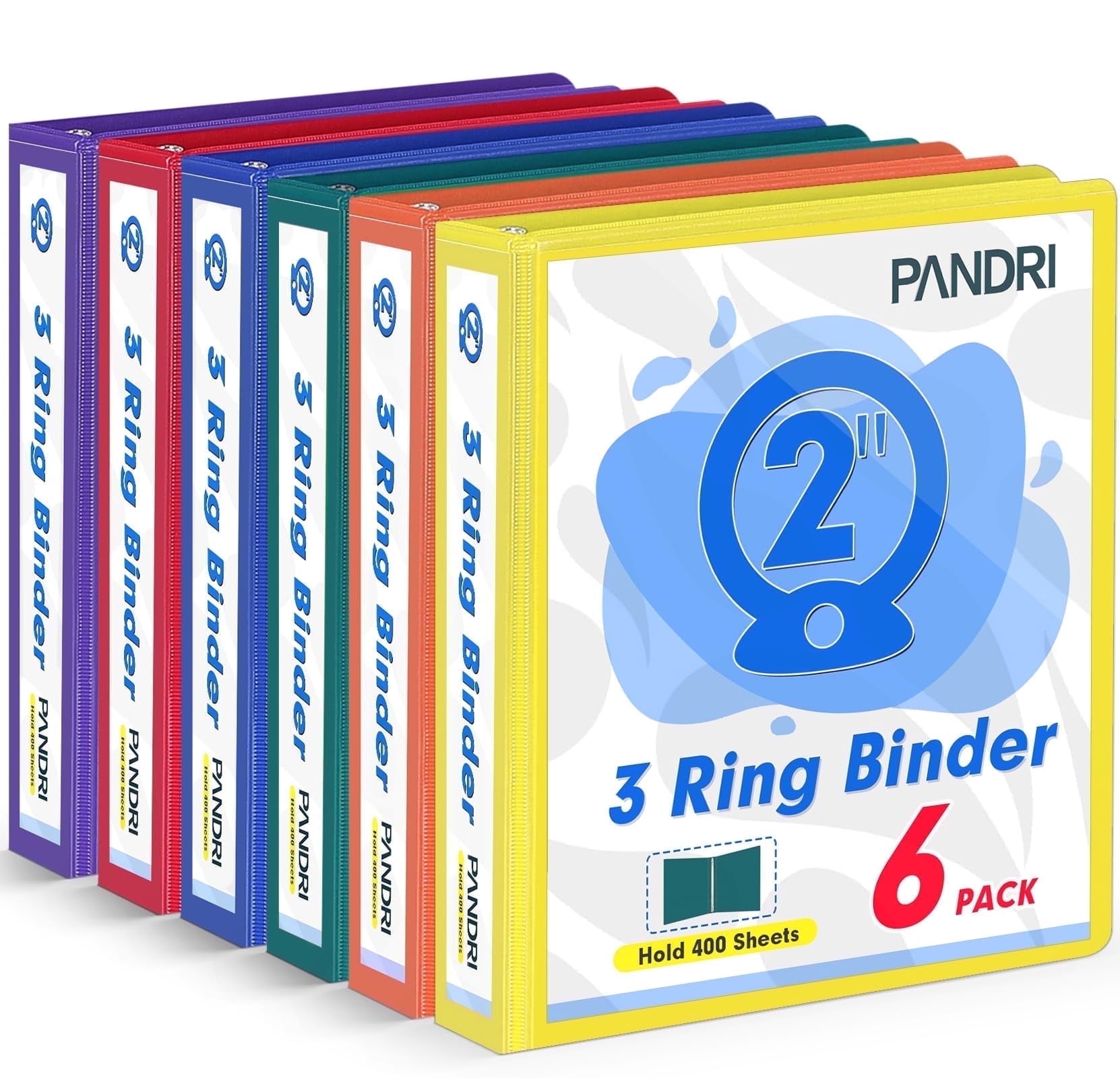 3 Ring Binder 2 inch,Notebook Binders Holds 400 Sheets of Letter Size ...