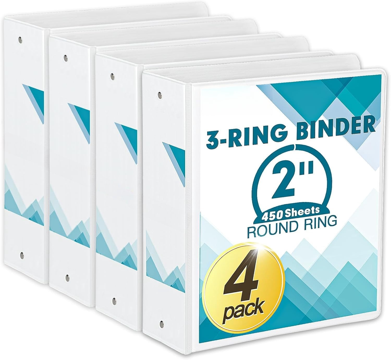 3 Ring Binder, 4 2 Inch Binders 3 Ring with 2 Pockets, Round Ring ...