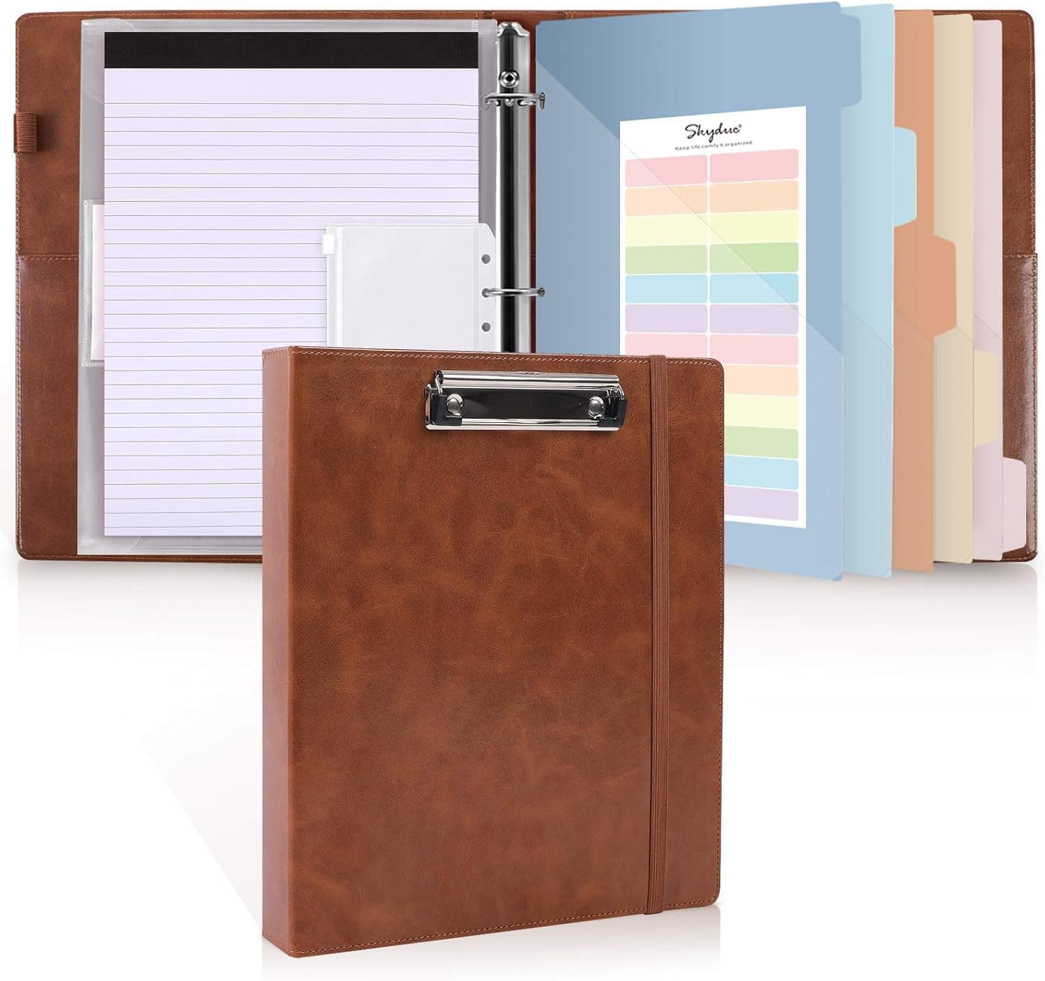 3 Ring Binder with Clipboard,1 Inch Binder, 13.2" × 10.2" PU Clipboard ...