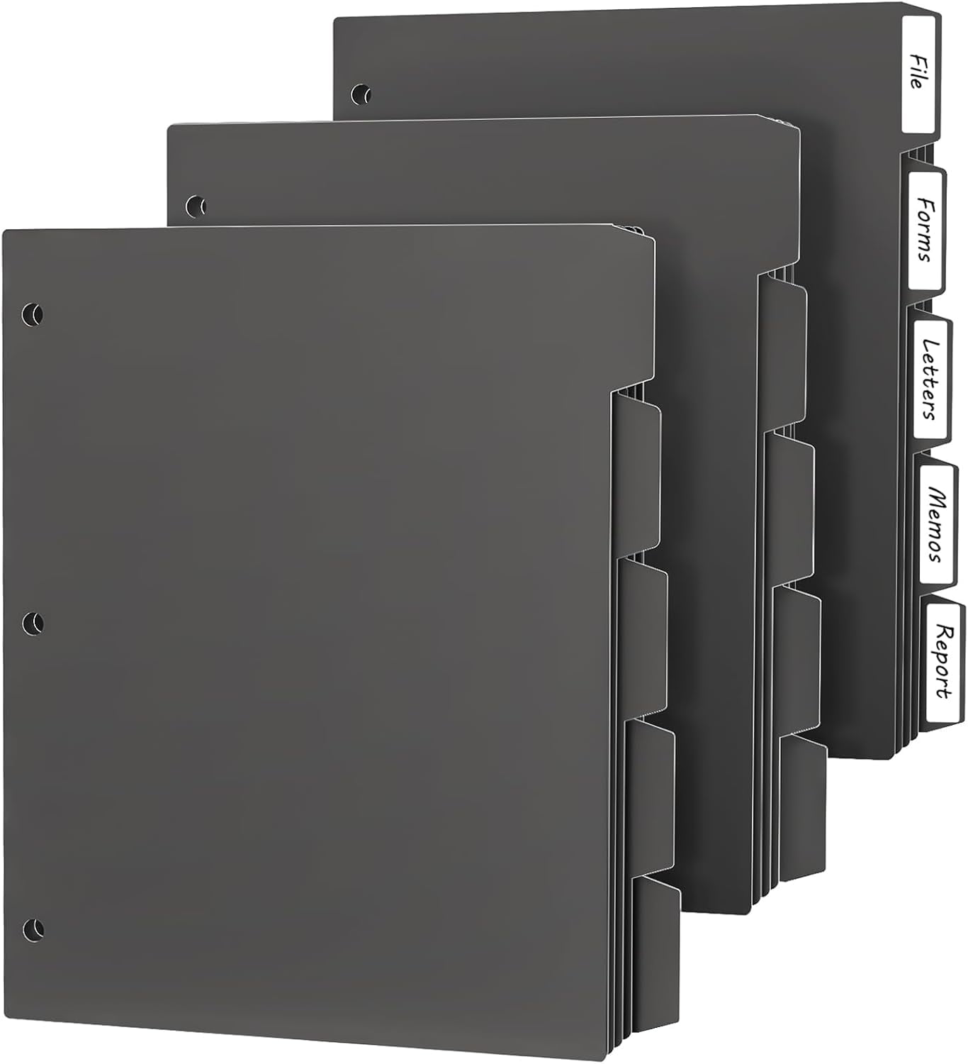 3 Ring Binder Dividers with 5 Tabs, 15 Pcs Binder Dividers, 1/5 Cut ...