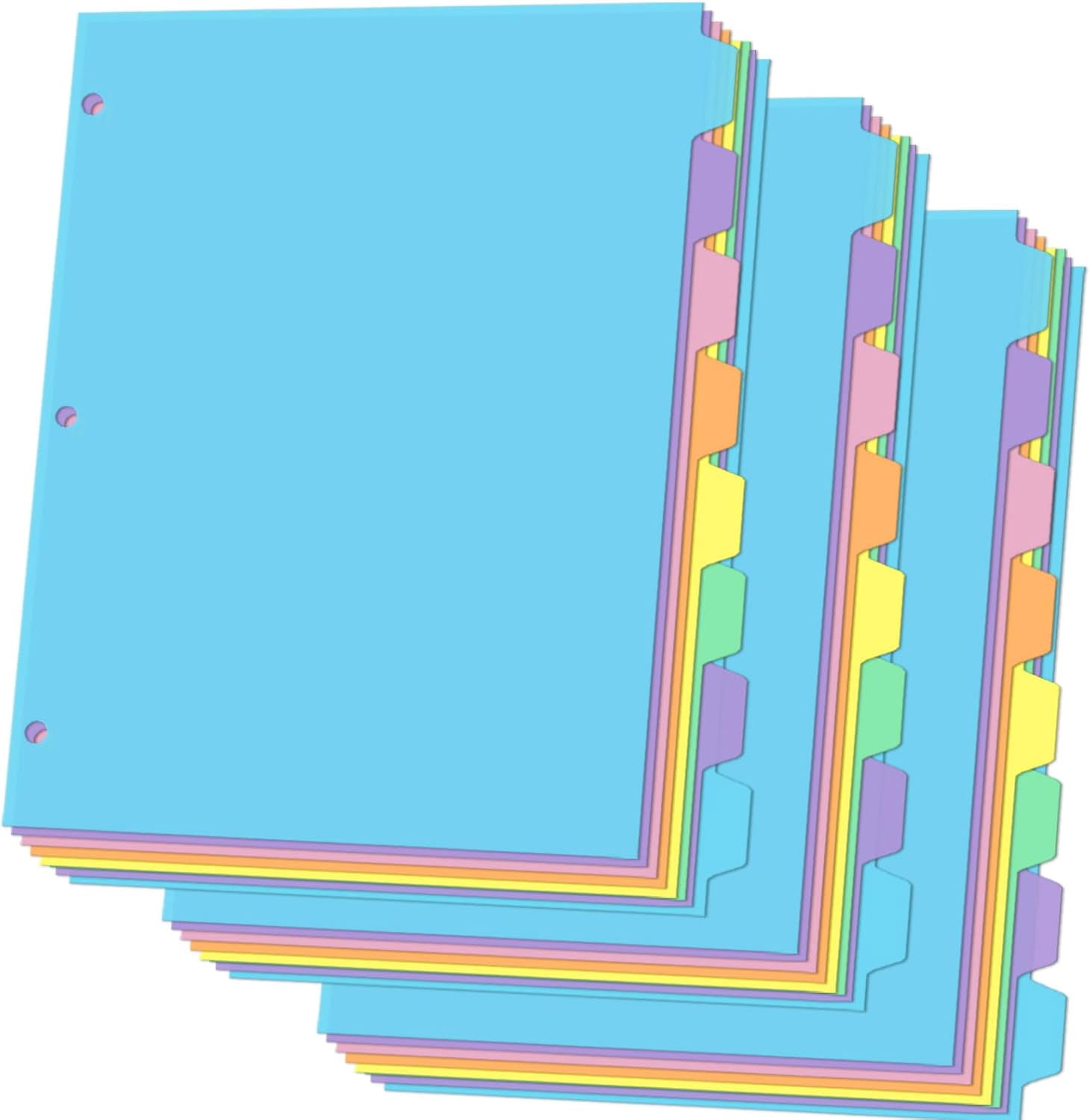 3 Ring Binder Dividers with TAB, Write & Erase, 8-Tab Plastic for 8.5 x ...
