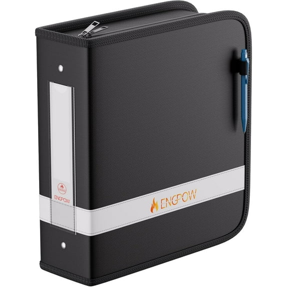 3 Ring Binder,Fireproof 3 Inch D Ring Binder with Zipper,Holds 750 ...