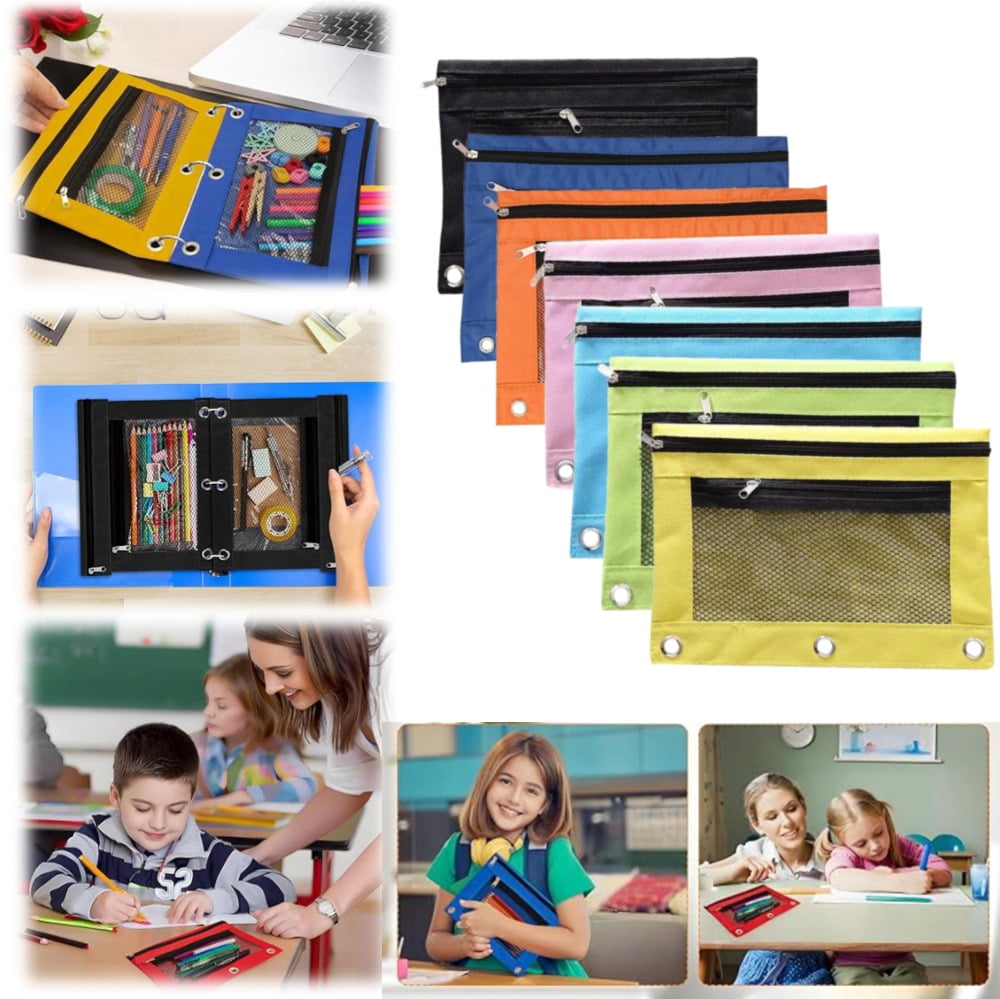 3 Ring Binder Pencil Pouch, Pencil Pouches with Zipper-Pencil Case with ...