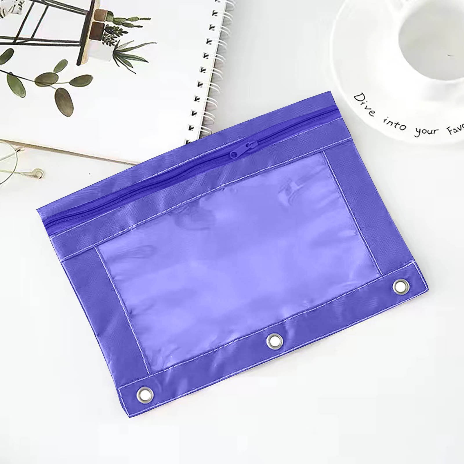 3-Ring Binder Pencil Pouch ,Transparent Document Storage Bag With ...