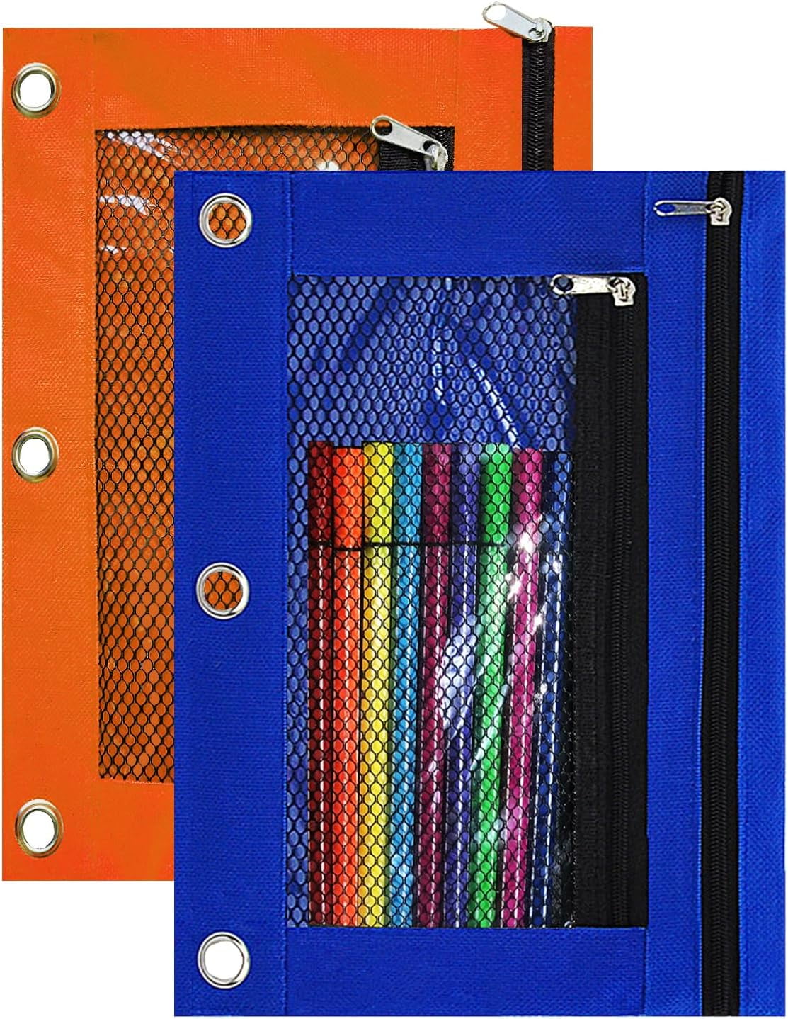 3 Ring Binder Pencil Pouches Pack of 2, Stationery Storage Bags with ...