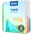 3 Ring Binder Pocket (1 Set, 5 Count) No Tab, Plastic Slash File ...