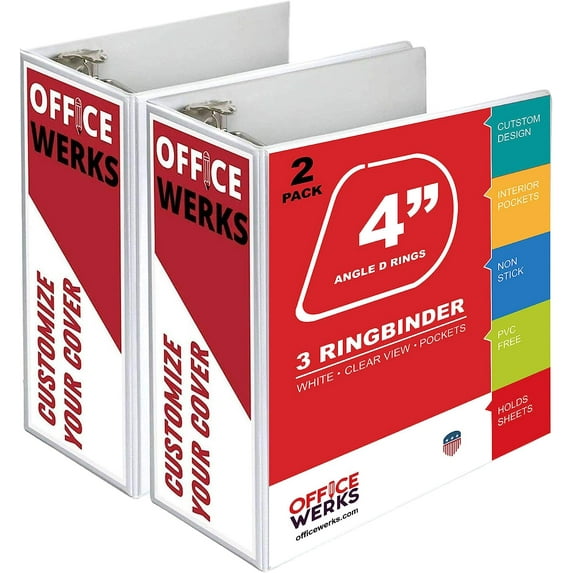 3 Ring Binder, Professional Angle D Ring 4 Inch, Presentation Folder ...