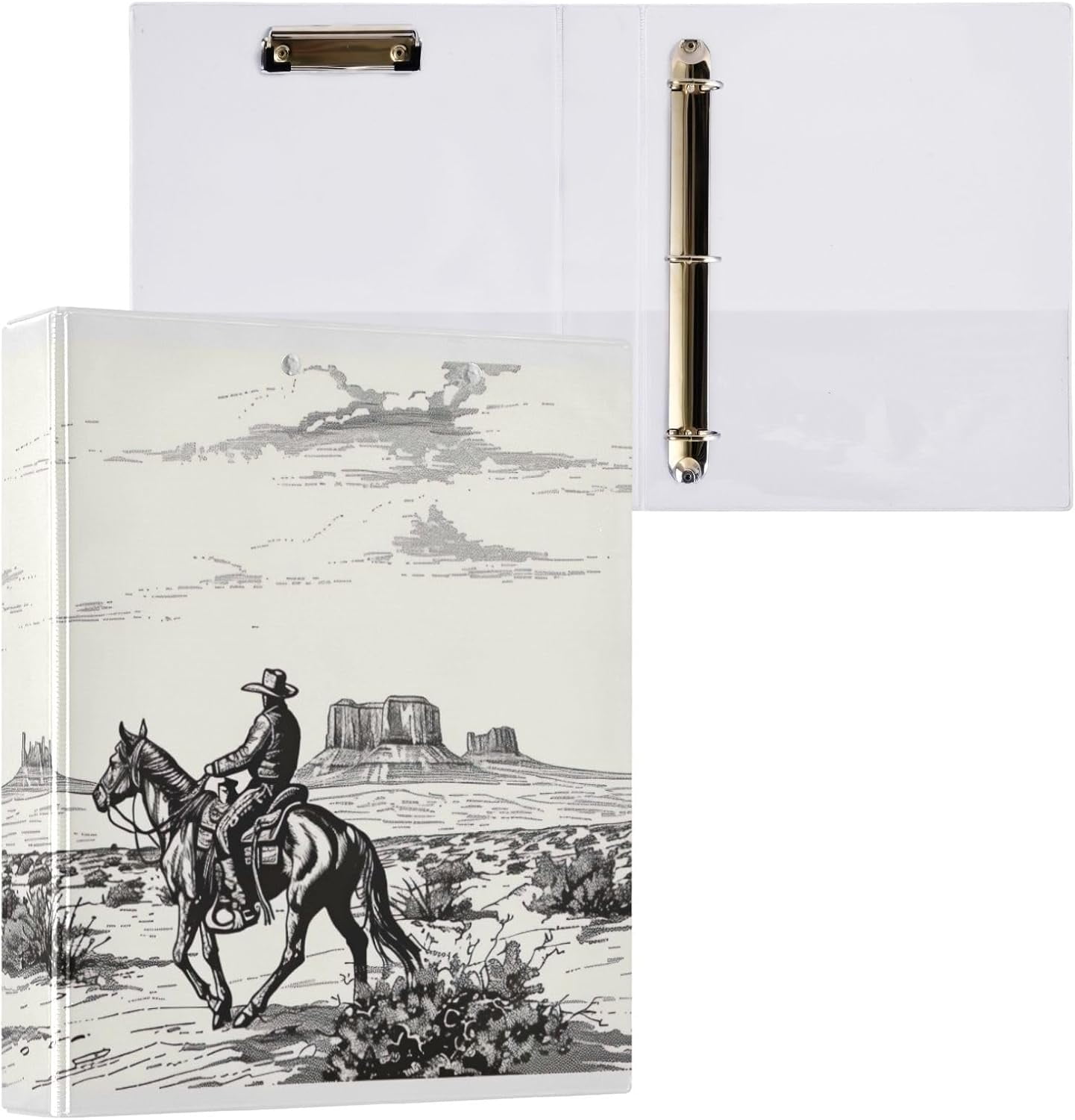 3 Ring Binder,Western Cowboy 1.5 Inch Binder with Round Rings with ...