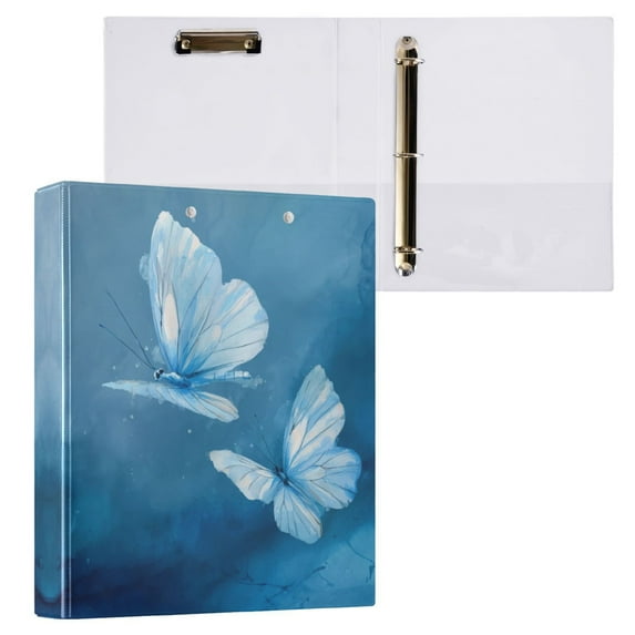 3 Ring Binder with Flattened Metal Clip 1.5" Round Rings Binder ...