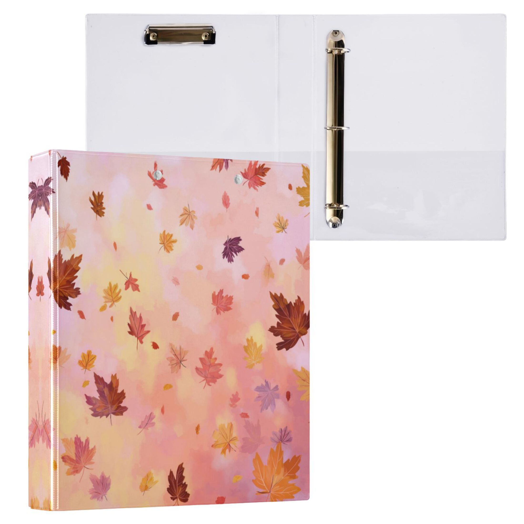 3 Ring Binder with Flattened Metal Clip 1.5" Round Rings Binder ...
