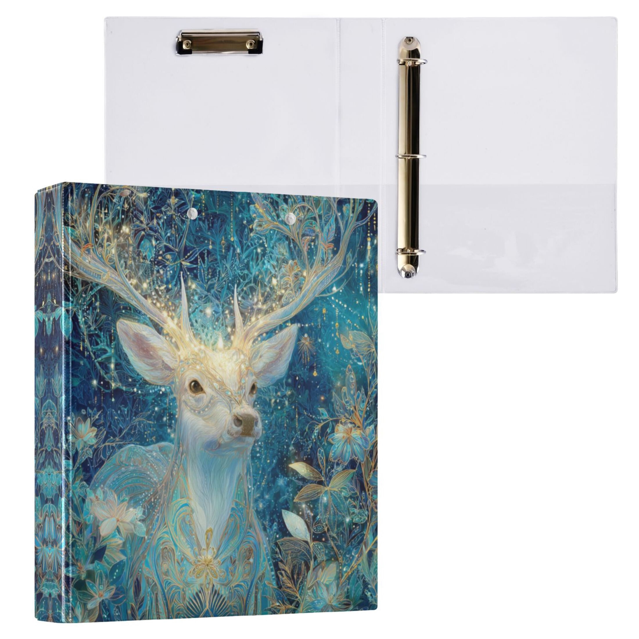 3 Ring Binder with Flattened Metal Clip 1.5" Round Rings Binder ...
