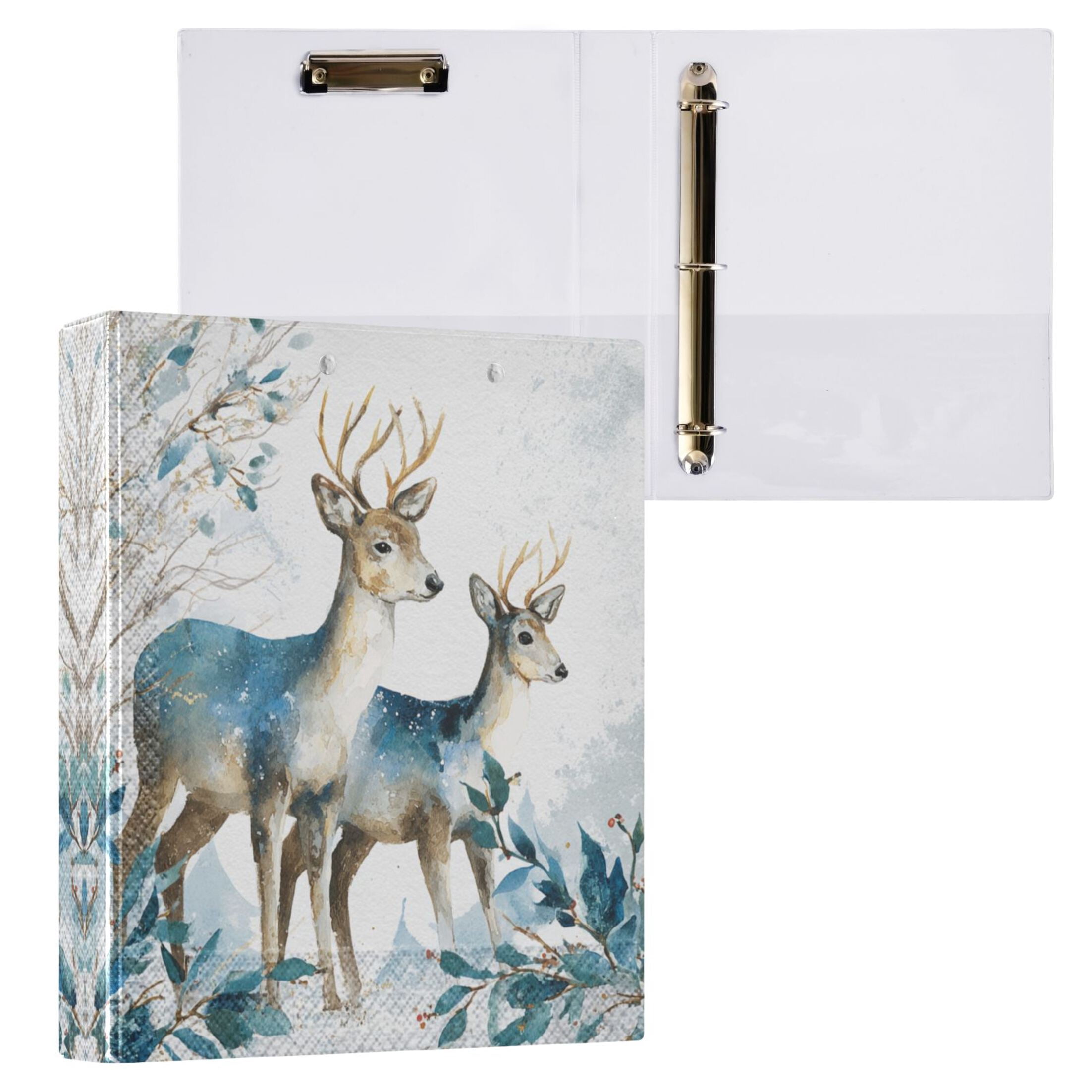 3 Ring Binder with Flattened Metal Clip 1.5" Round Rings Binder ...