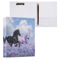 3 Ring Binder with Flattened Metal Clip 1.5" Round Rings Binder ...