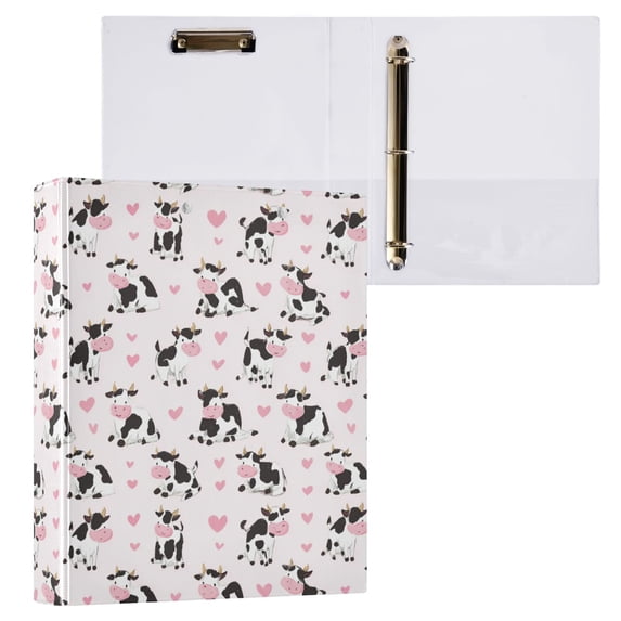 3 Ring Binder with Flattened Metal Clip 1.5" Round Rings Binder ...