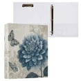 3 Ring Binder with Flattened Metal Clip 1.5" Round Rings Binder ...