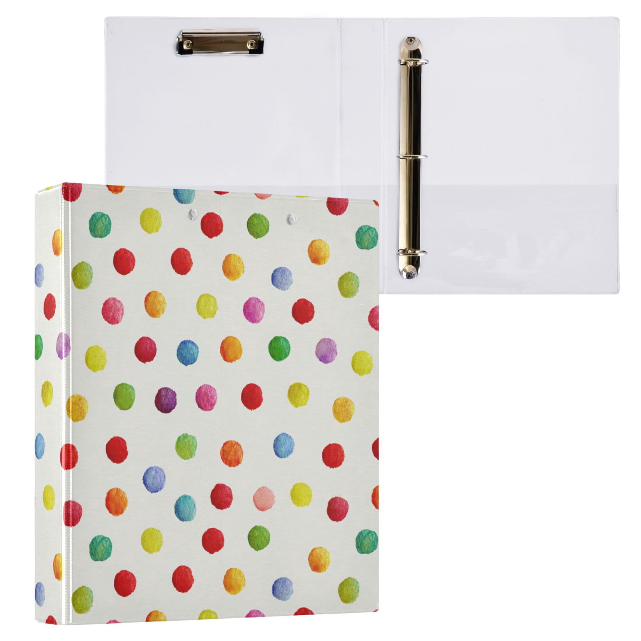 3 Ring Binder with Flattened Metal Clip 1.5" Round Rings Binder ...