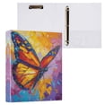 3 Ring Binder with Flattened Metal Clip 1.5" Round Rings Binder ...