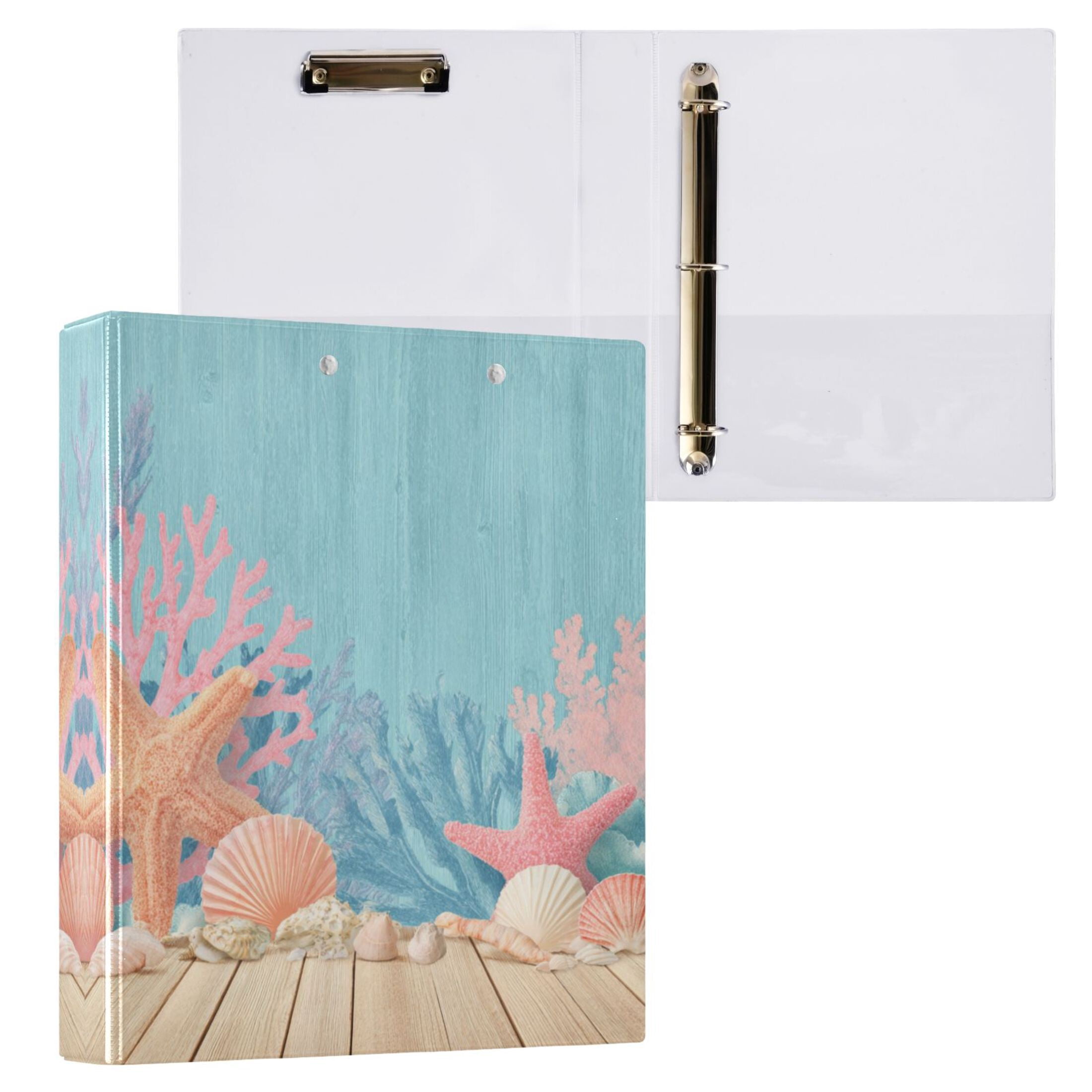 3 Ring Binder with Flattened Metal Clip 1.5" Round Rings Binder ...
