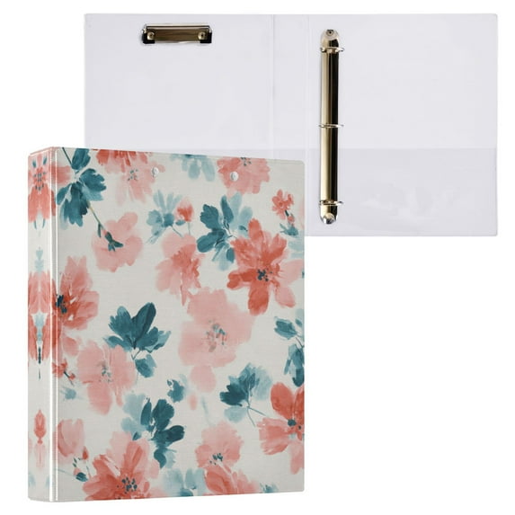 3 Ring Binder with Flattened Metal Clip 1.5" Round Rings Binder ...