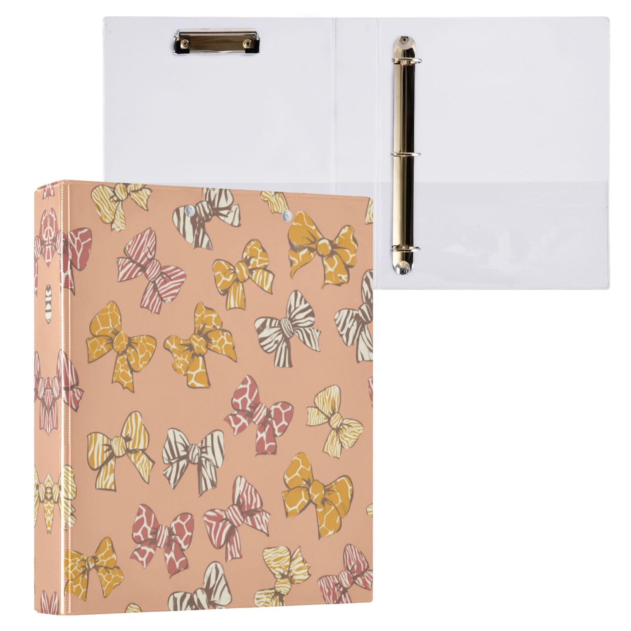 3 Ring Binder with Flattened Metal Clip 1.5" Round Rings Binder ...