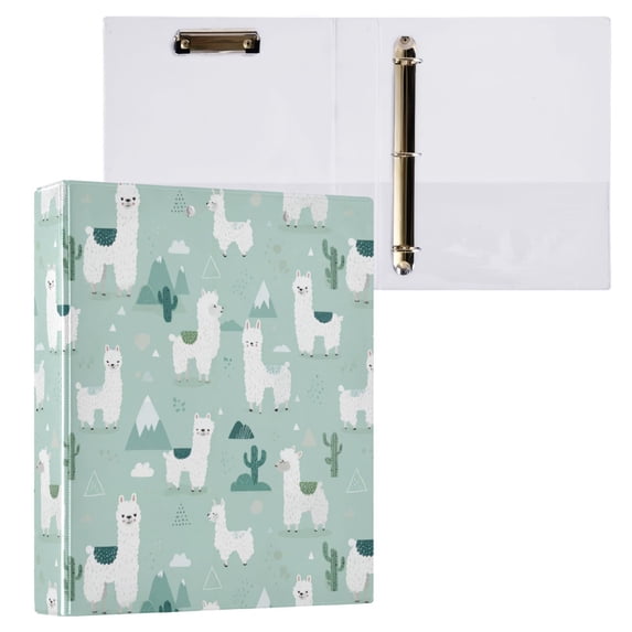 3 Ring Binder with Flattened Metal Clip 1.5" Round Rings Binder ...
