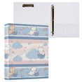 3 Ring Binder with Flattened Metal Clip 1.5" Round Rings Binder ...