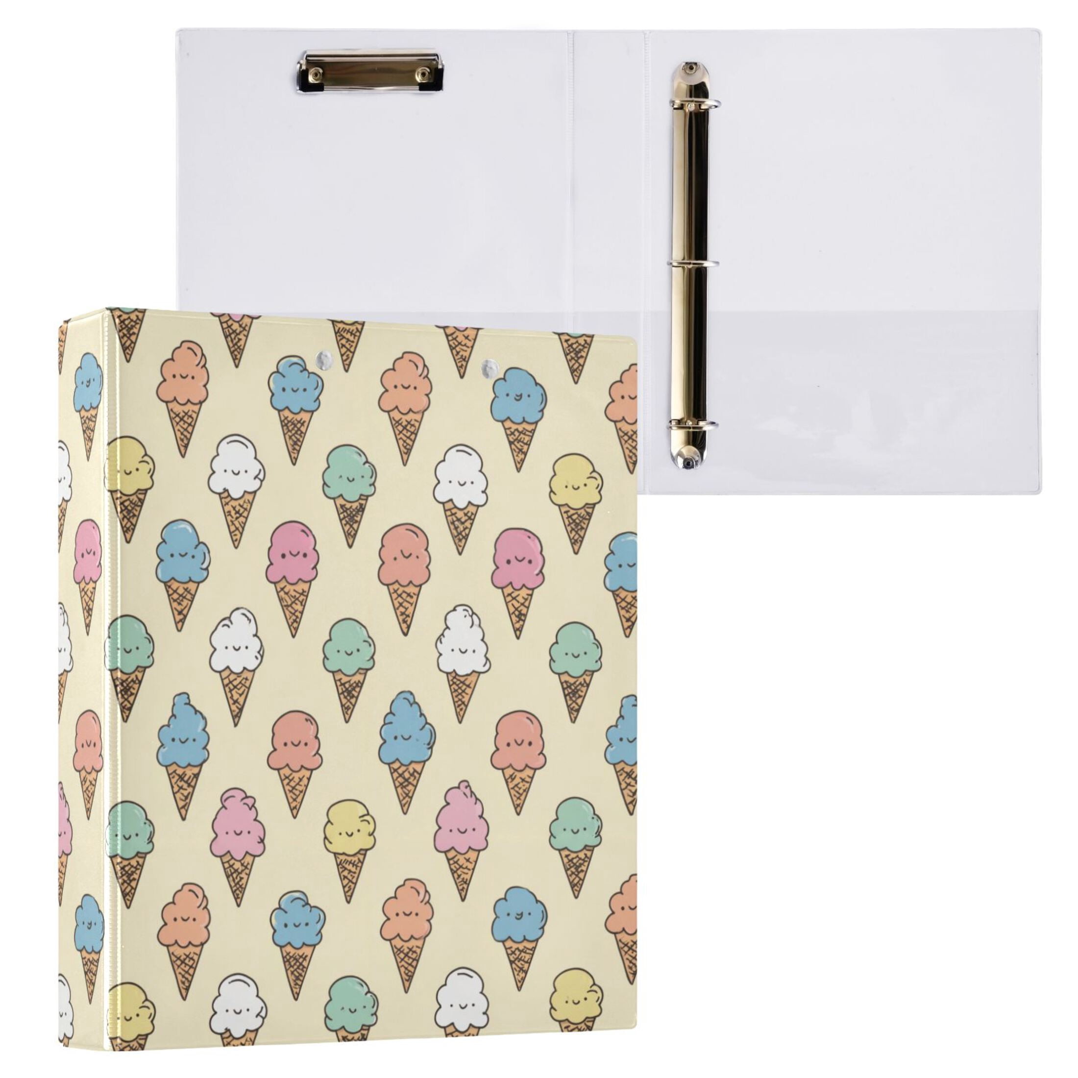 3 Ring Binder with Flattened Metal Clip 1.5" Round Rings Binder ...