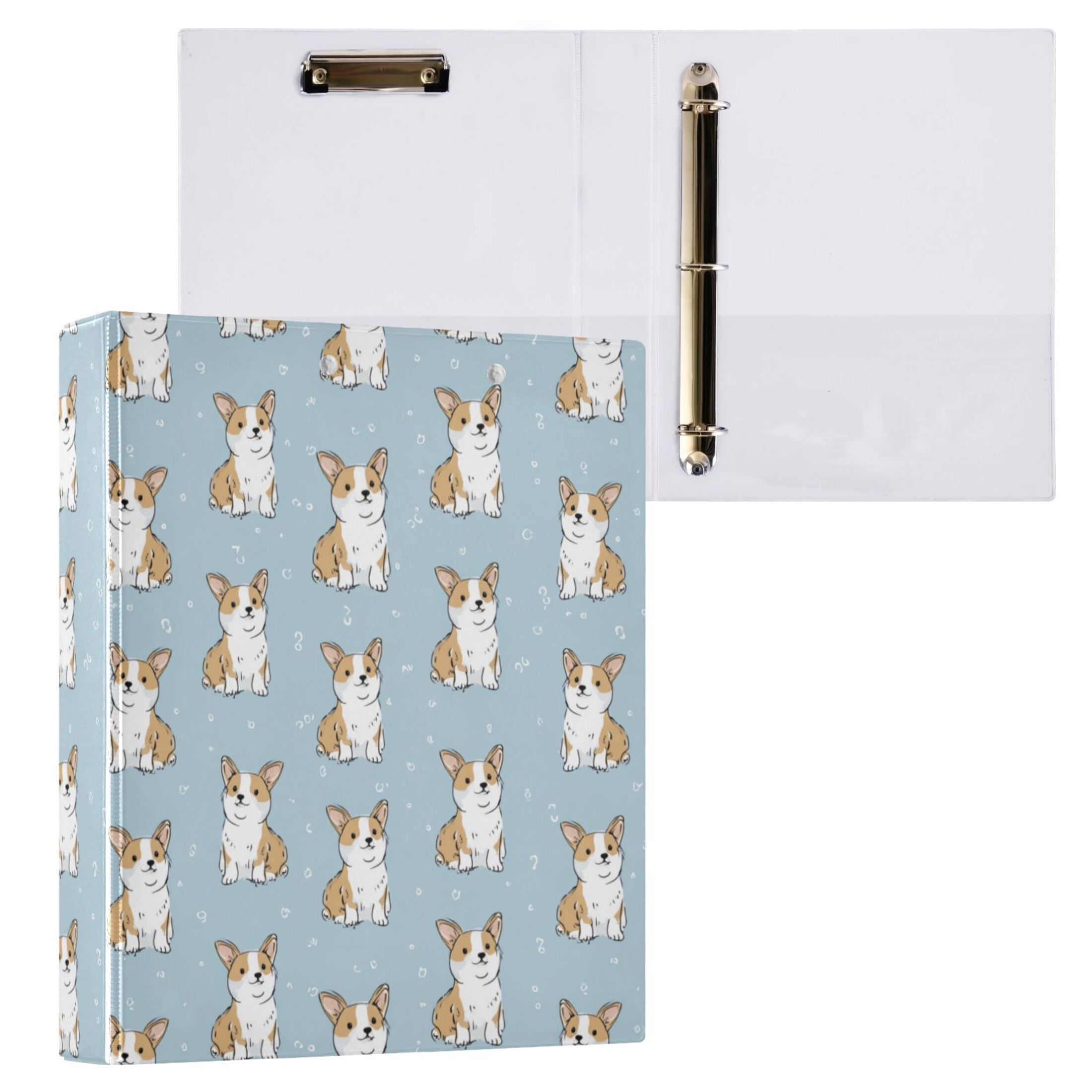 3 Ring Binder with Flattened Metal Clip 1.5" Round Rings Binder ...