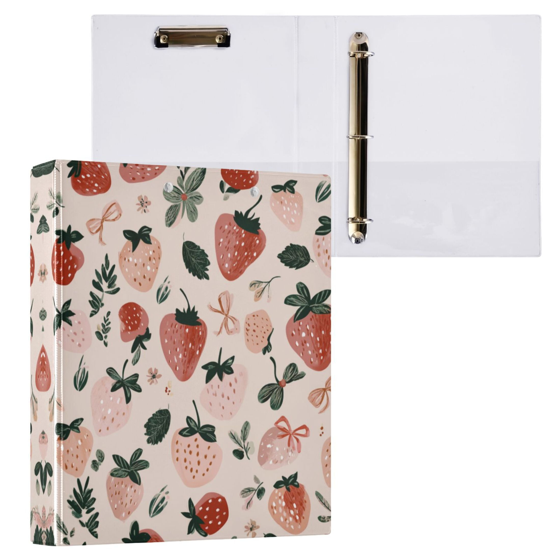 3 Ring Binder with Flattened Metal Clip 1.5" Round Rings Binder ...