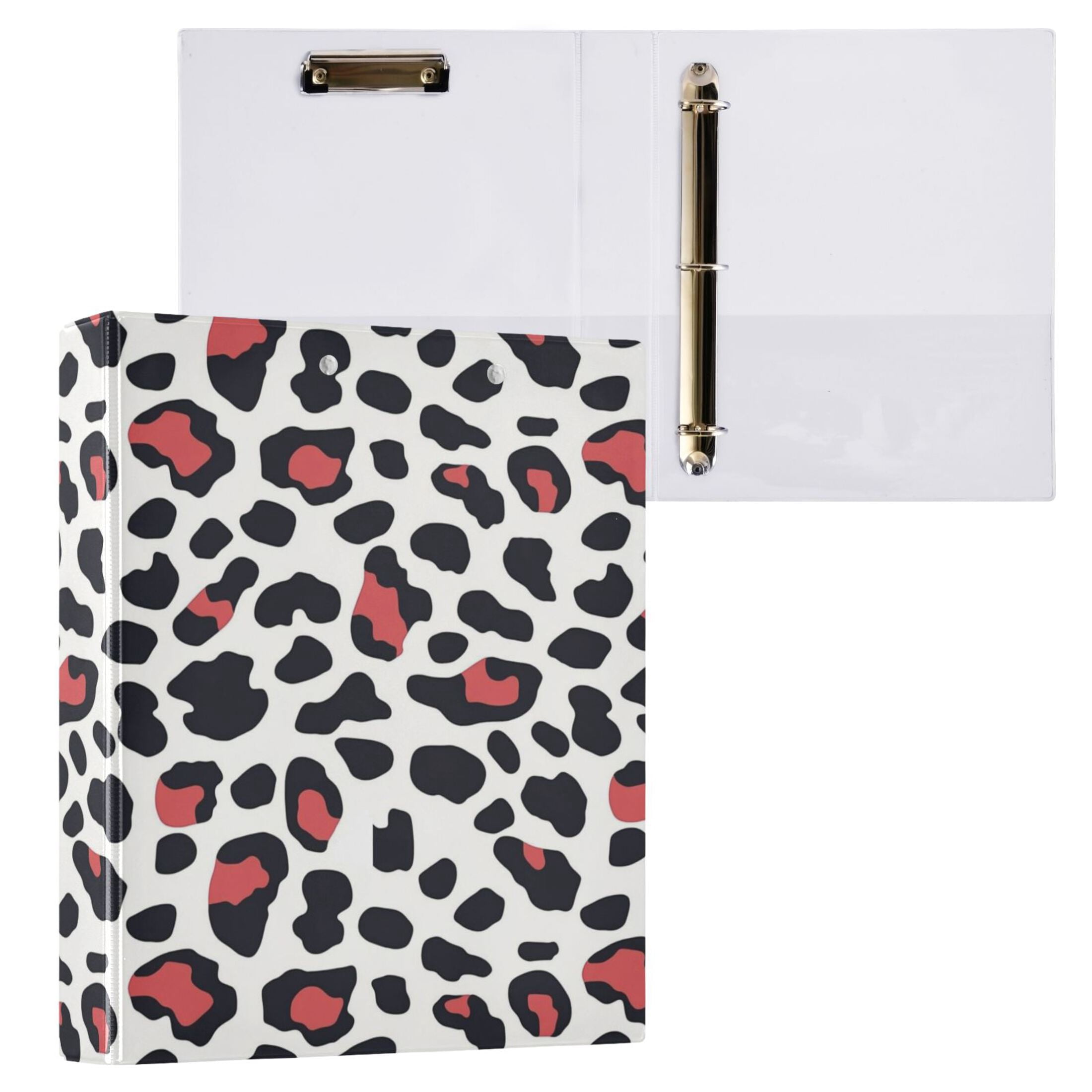 3 Ring Binder with Flattened Metal Clip 1.5" Round Rings Binder ...