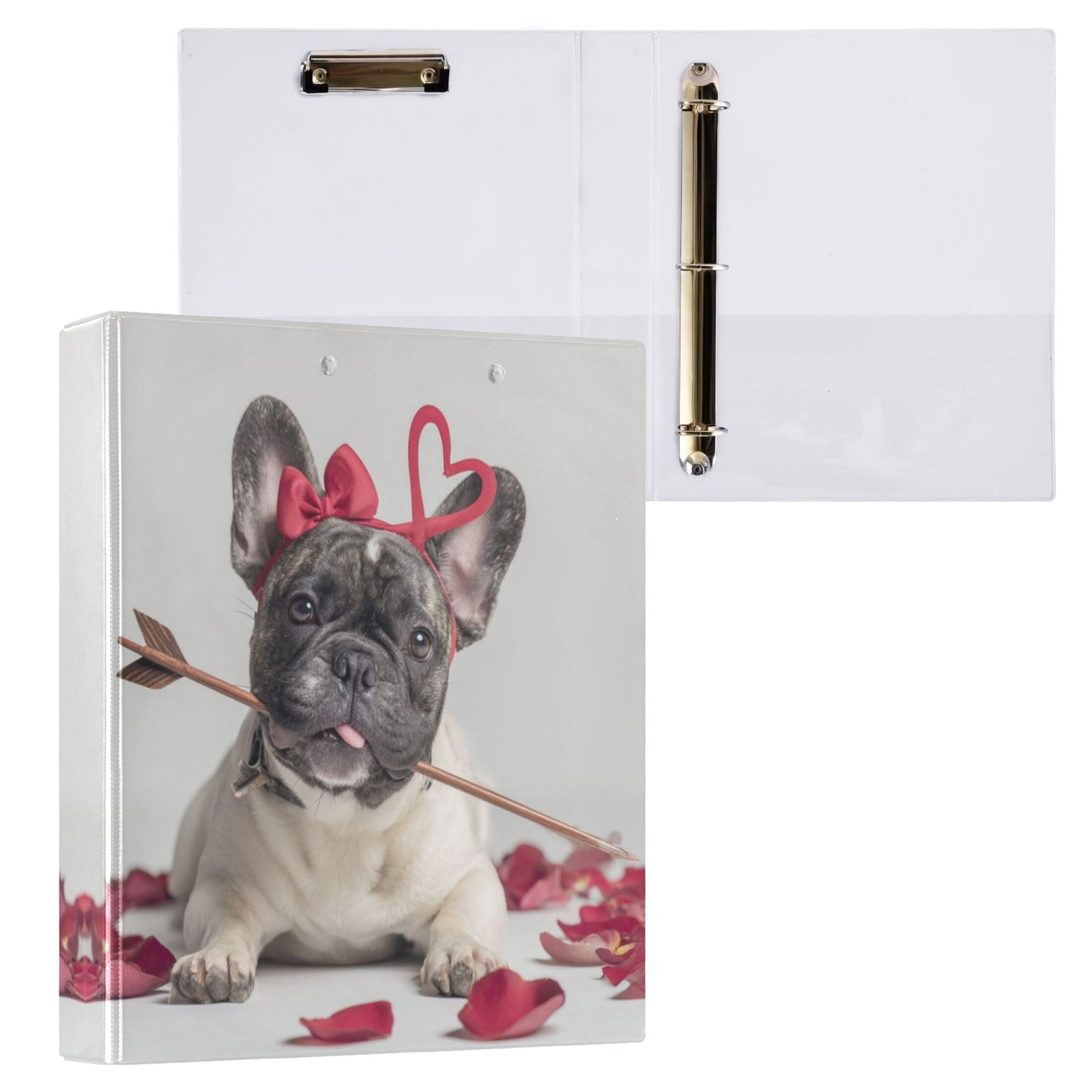 3 Ring Binder with Flattened Metal Clip 1.5" Round Rings Binder ...