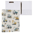 3 Ring Binder with Flattened Metal Clip 1.5" Round Rings Binder ...