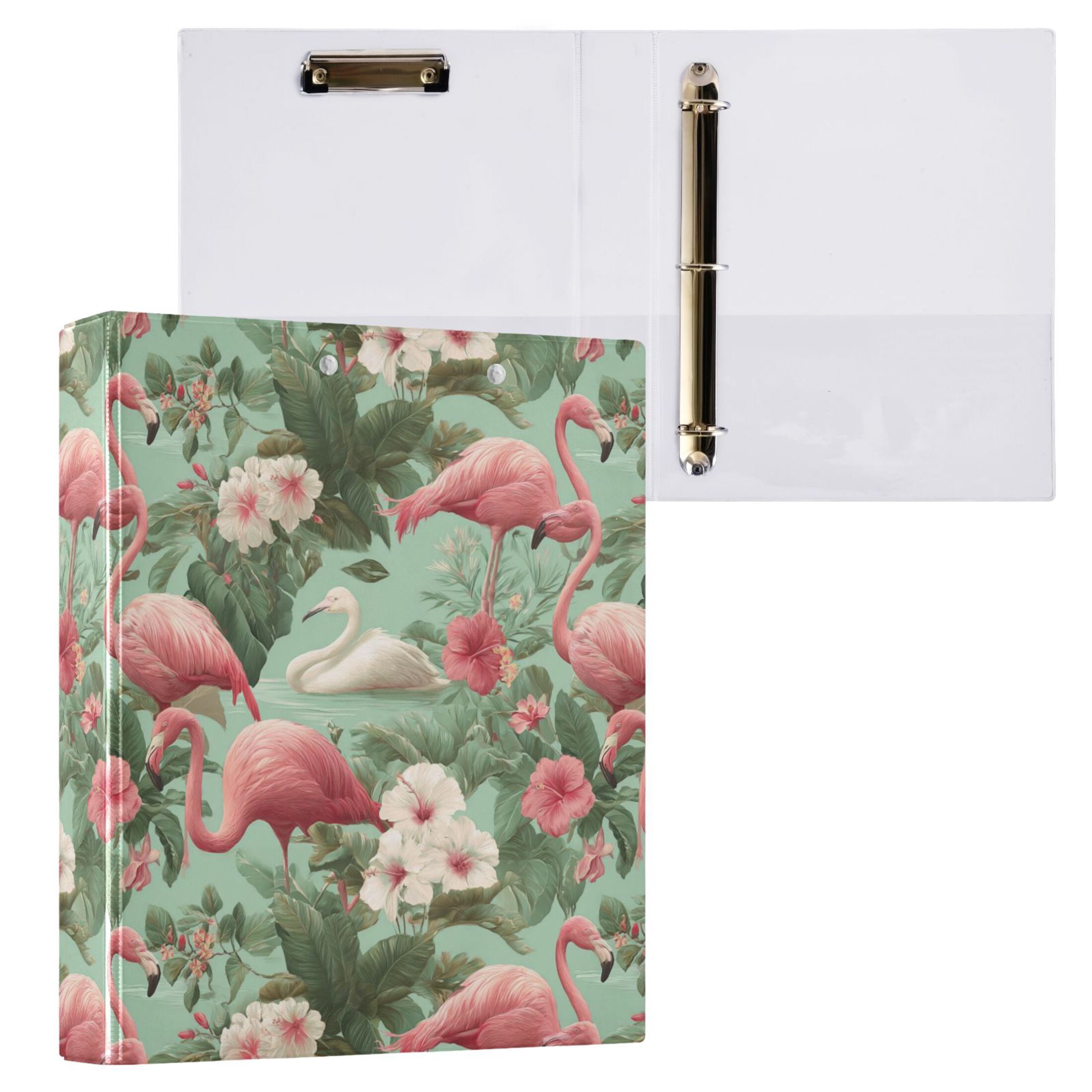 3 Ring Binder with Flattened Metal Clip 1.5" Round Rings Binder ...