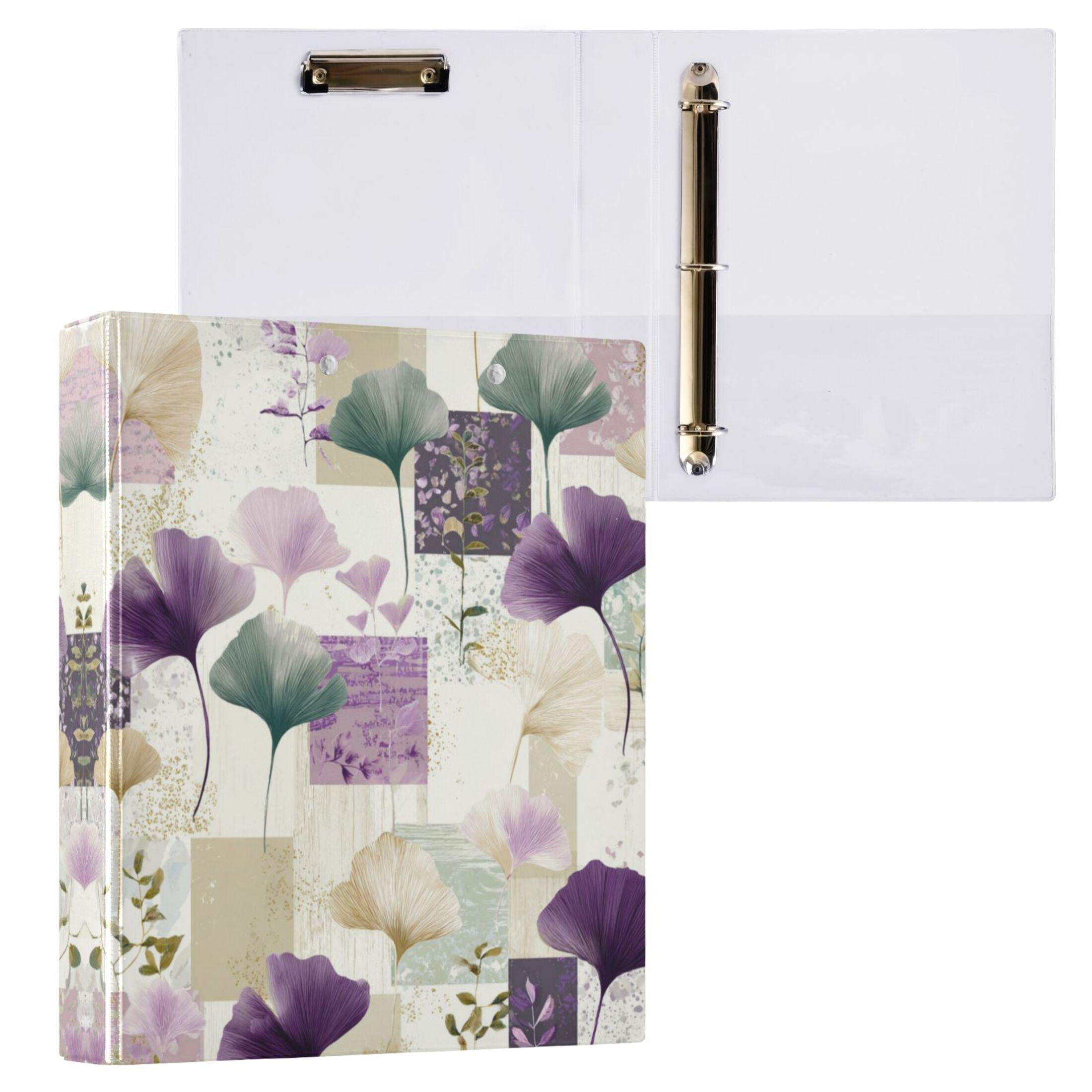 3 Ring Binder with Flattened Metal Clip 1.5" Round Rings Binder ...
