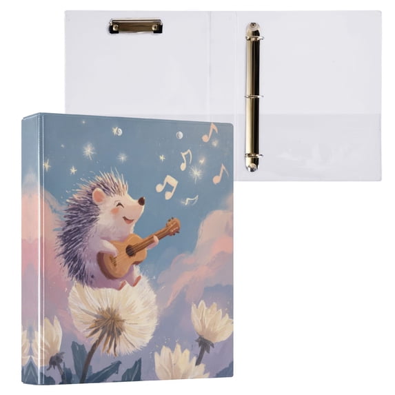 3 Ring Binder with Flattened Metal Clip 1.5" Round Rings Binder ...
