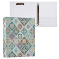 3 Ring Binder with Flattened Metal Clip 1.5" Round Rings Binder ...