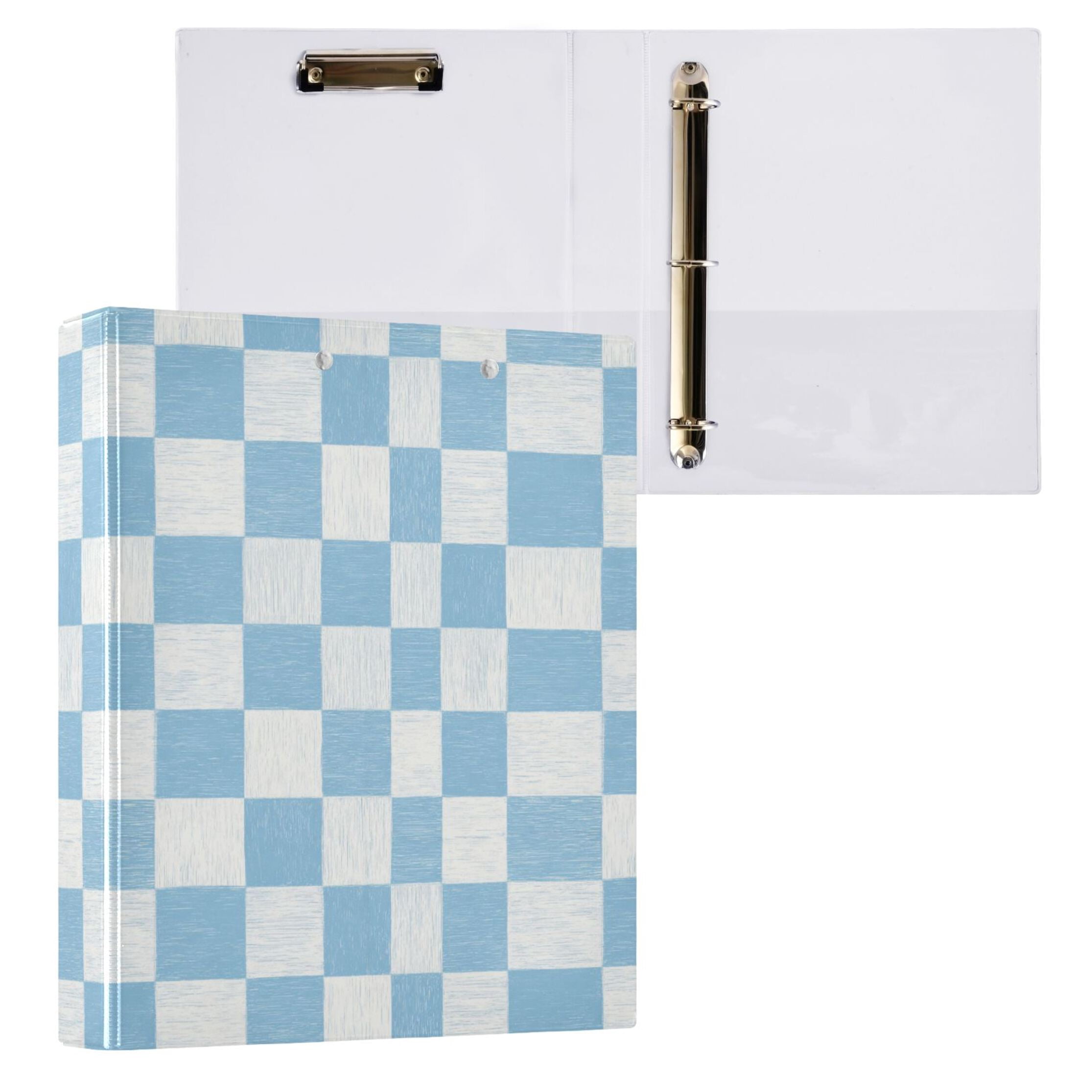 3 Ring Binder with Flattened Metal Clip 1.5" Round Rings Binder ...