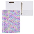 3 Ring Binder with Flattened Metal Clip 1.5" Round Rings Binder ...