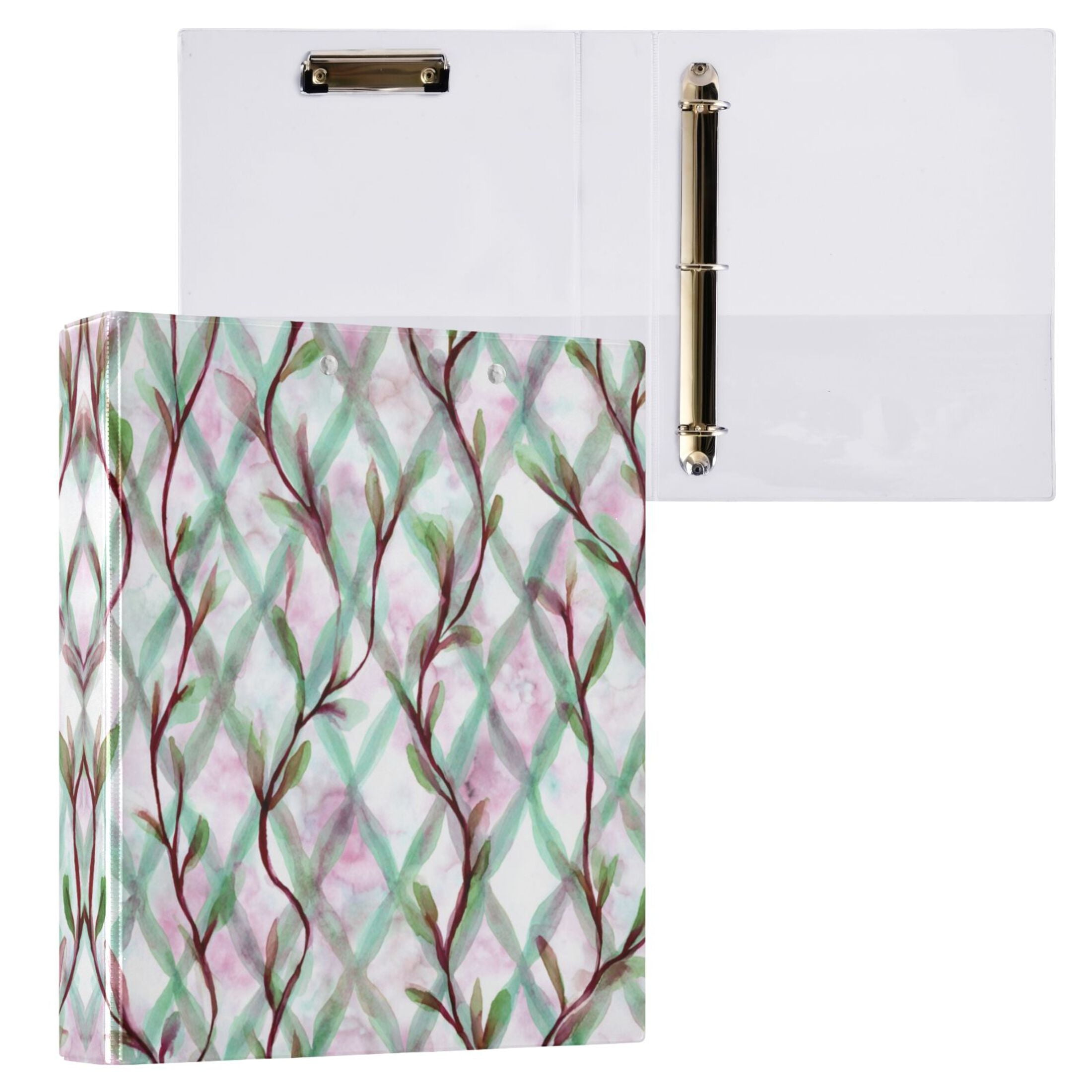 3 Ring Binder with Flattened Metal Clip 1.5" Round Rings Binder ...