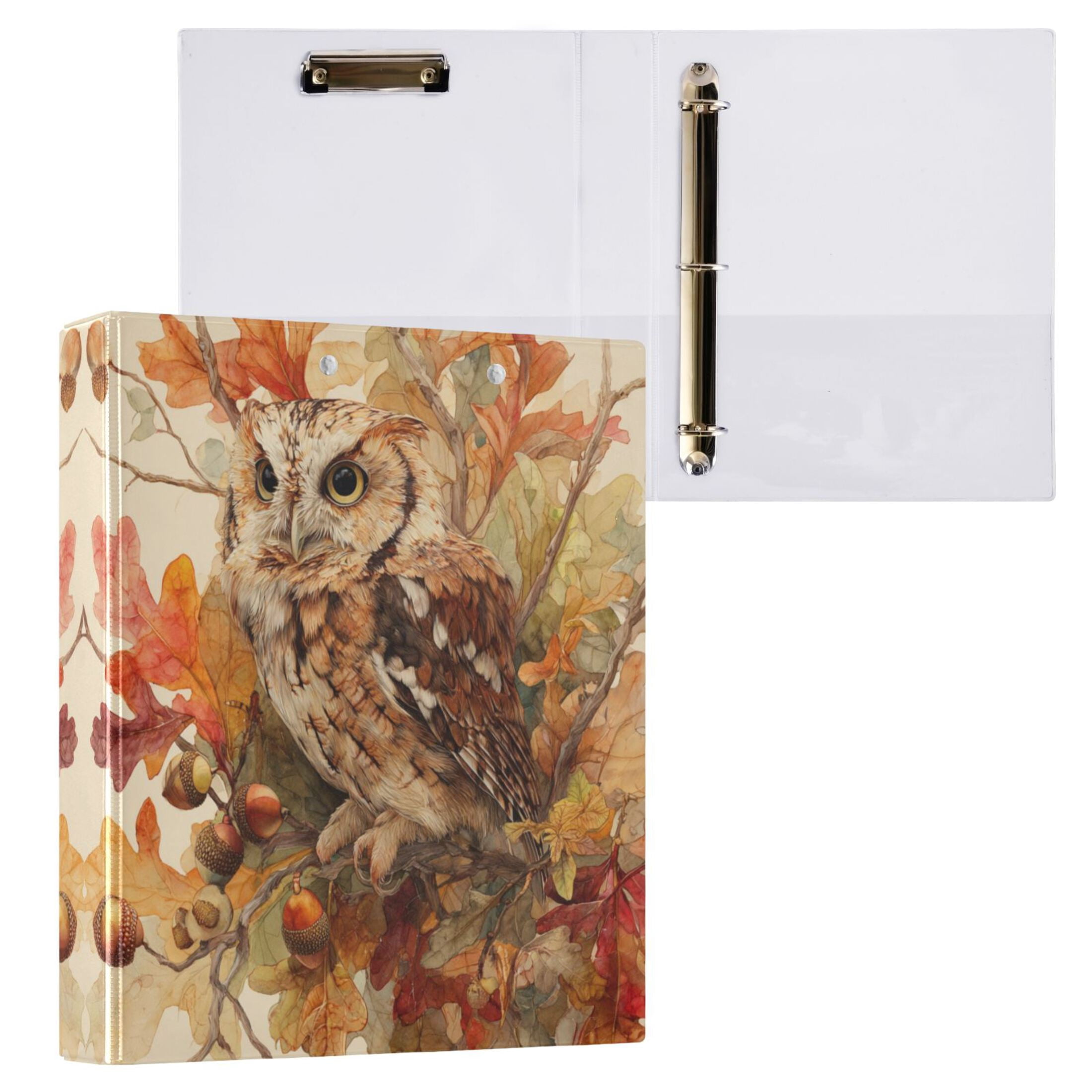 3 Ring Binder with Flattened Metal Clip 1.5" Round Rings Binder ...