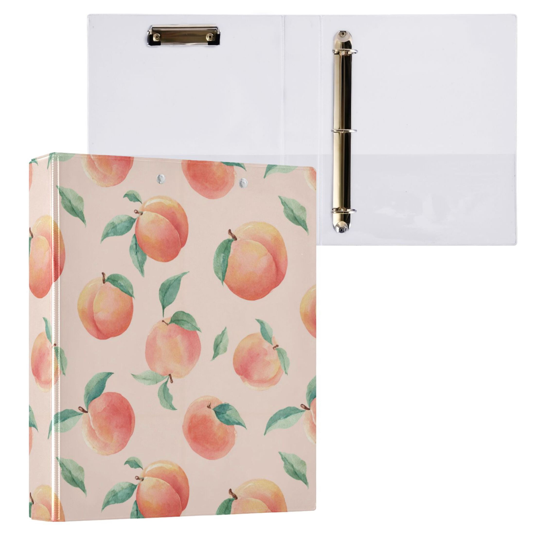 3 Ring Binder with Flattened Metal Clip 1.5" Round Rings Binder ...